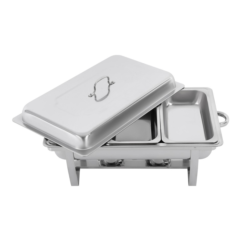 3 Pan Food Warmer Stainless Steel Buffet Set Food Pan Catering Chafer ...