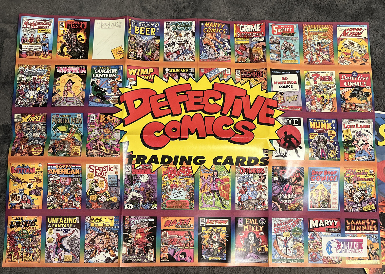 RARE DEFECTIVE COMICS TRADING CARDS PROMOTIONAL POSTER FOLDED | eBay