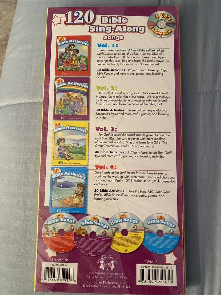 120 Bible Sing-Along Songs & 120 Activities For Kids 4 CDs SEALED!! | eBay