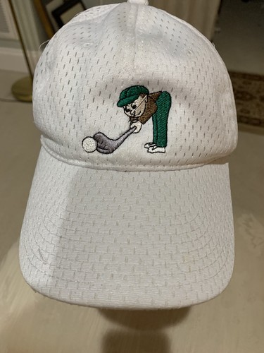 LEFTY Skins golfer cartoon logo baseball hat/cap white adjustable ...