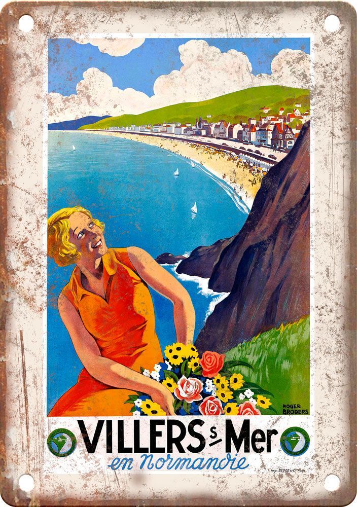 Metal Sign - Vintage Normandie Travel Poster - Retro Look Reproduction ...