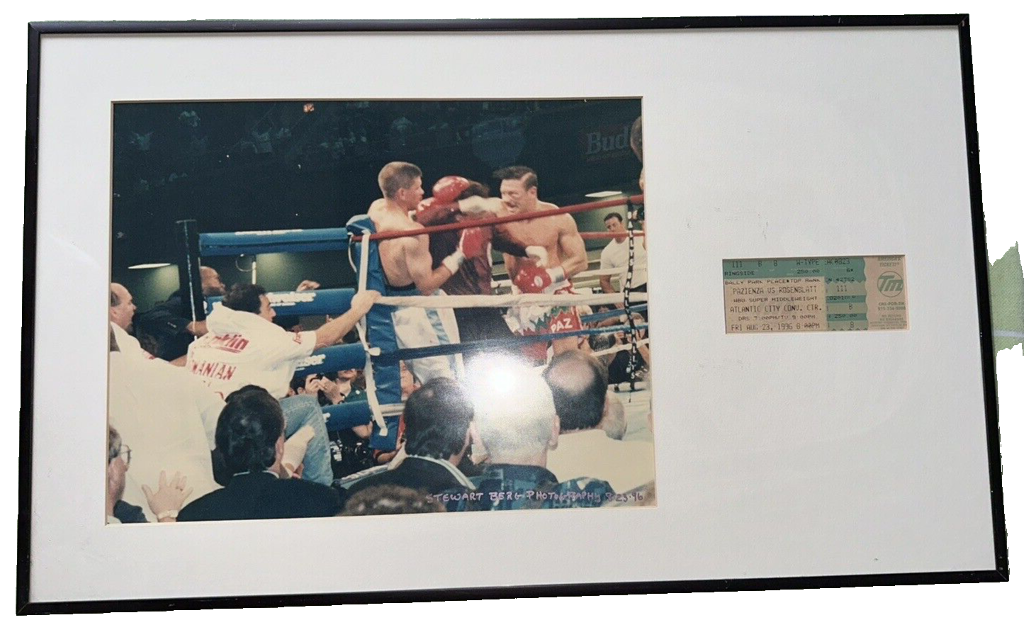 Vinny Pazienza vs Dana Rosenblatt Fight Picture & Ticket 8/23/96 Boxing ...