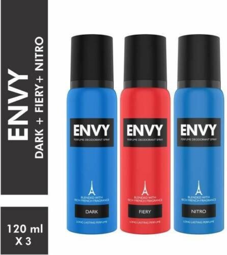 ENVY Dark, Fiery & Nitro Deo Deodorant Spray - For Men (360 ml, Pack of ...