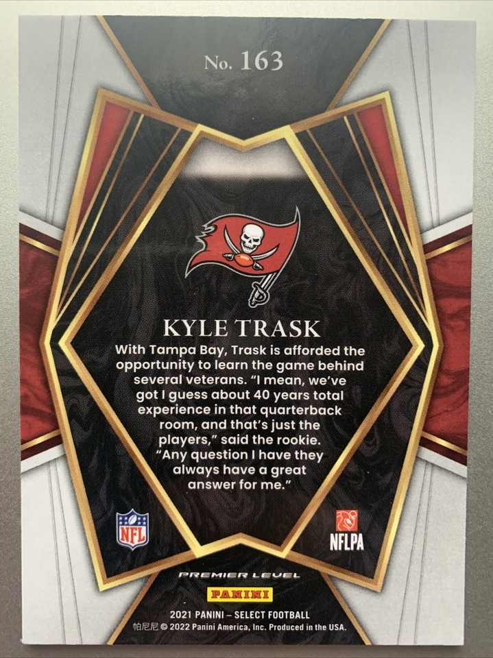 2021 Select Kyle Trask Premier Level Rookie RC #163 Buccaneers Gators ...
