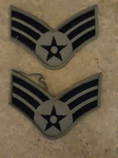 USAF Senior Airman Insignia SRA E4 Chevrons OD Blue Pair P462 for sale ...