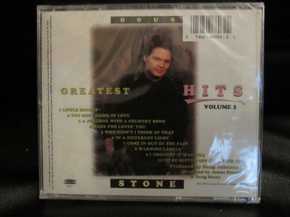 Doug Stone: Greatest Hits, Volume 1 Music Sealed New In Case Unopened ...