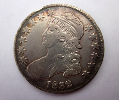1832 CAPPED BUST HALF DOLLAR 50C VERY NICE EDGE TONE XF/AU COLLECTOR ...