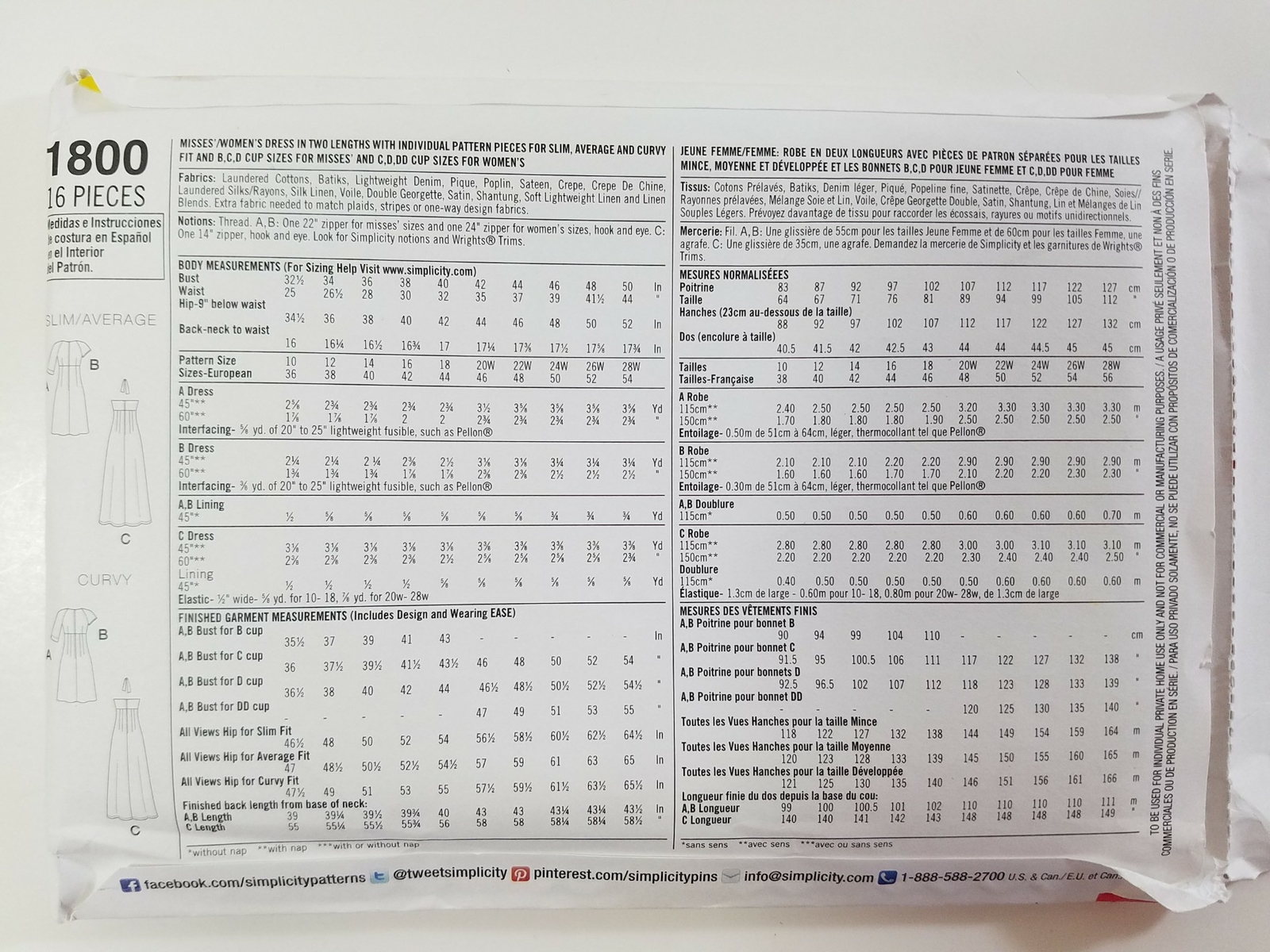 Simplicity 1800 Uncut Halter Dress Pattern Maxi Midi Empire Waist Size ...