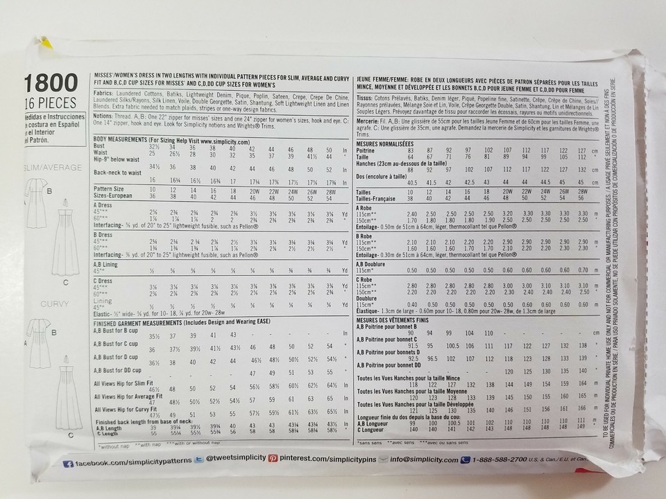 Simplicity 1800 Uncut Halter Dress Pattern Maxi Midi Empire Waist Size ...