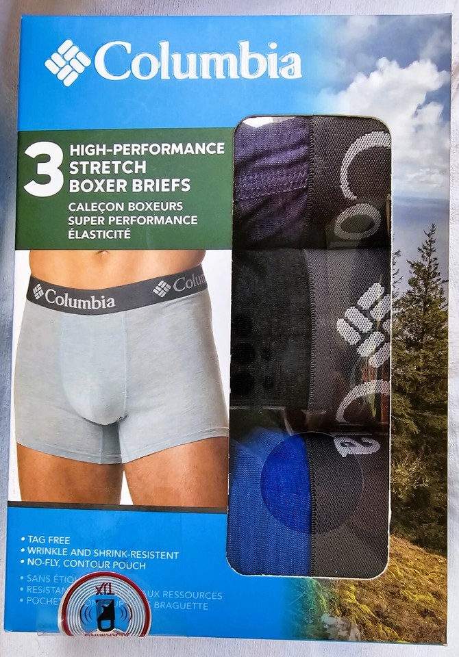 COLUMBIA Boxer Briefs Mens 3 Pack High Performance Stretch Pick Size S ...