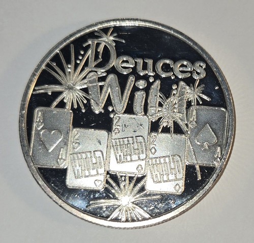 1 Troy Oz .999 Silver Round. Very Fun Round With🎇 & "Deuces Wild ...