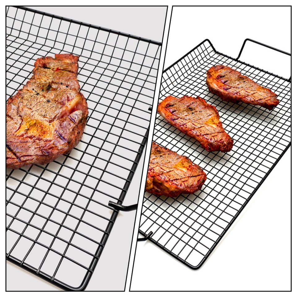 Grill Rack Portable Iron Cooling BBQ Grilling Grate Non-Stick Carbon ...