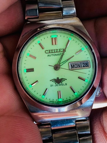 Vintage Citizen Automatic 21 Jewels Stainless Steel White Color Dial ...