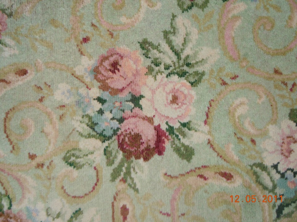 OMG RARE BIGELOW FLAPPER ERA RUG~FRENCH CHIC ROSE BOUQUETS, RIBBONS ...