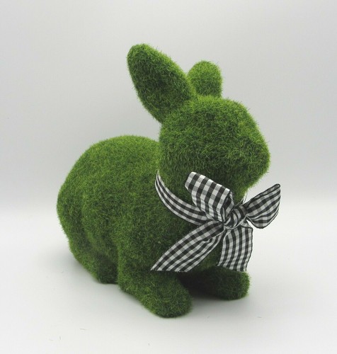 HOUSE & GARDEN FARMHOUSE COLLECTION GREEN FAUX MOSS EASTER BUNNY/RABBIT ...