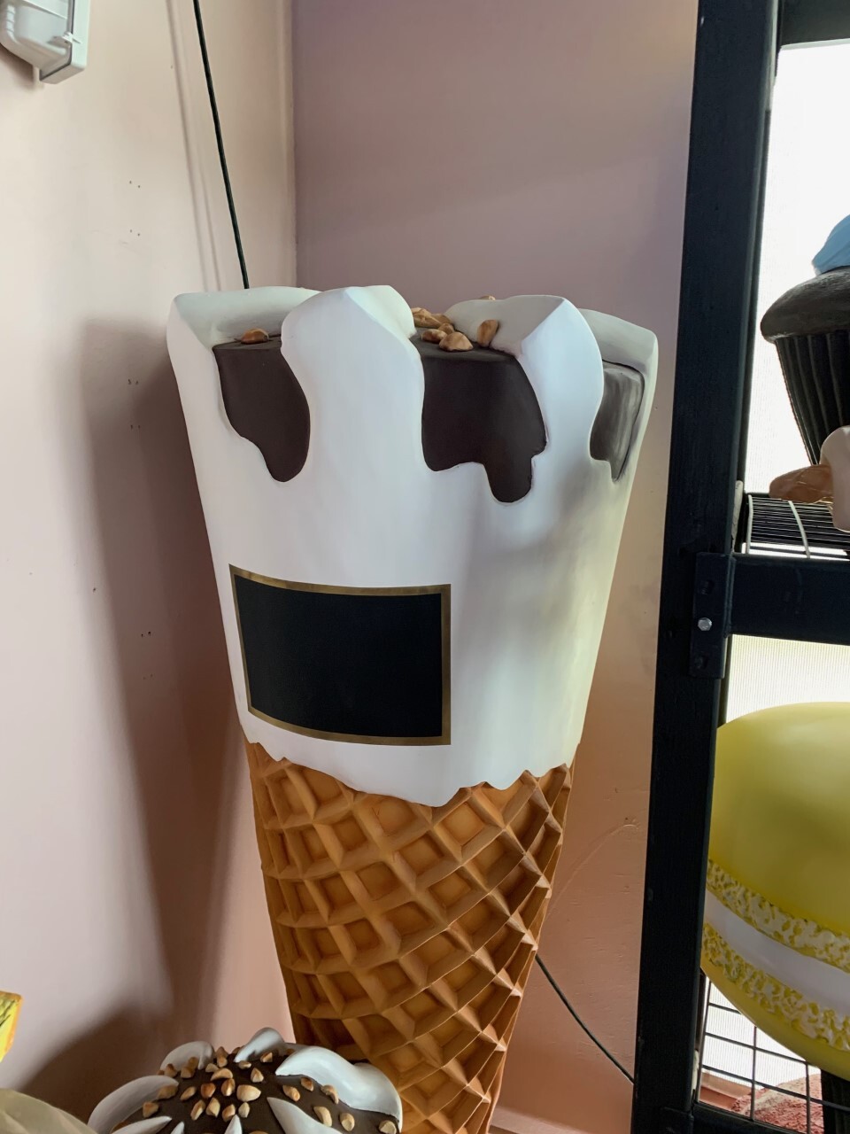 Large Ice Cream Cone With Almonds Over Sized Statue Restaurant Display ...