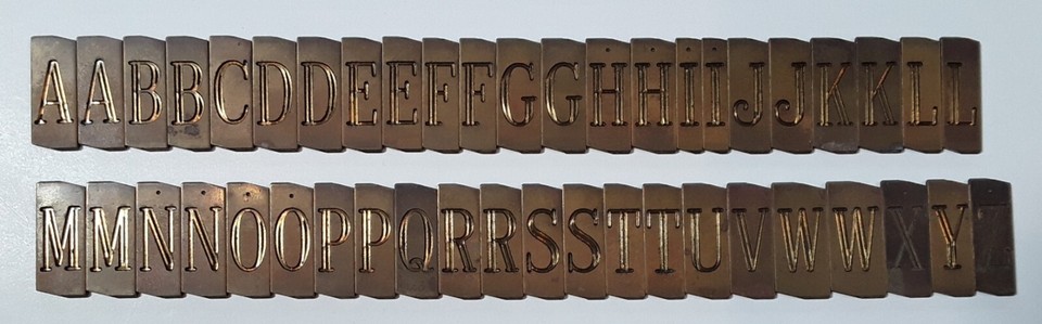 New Hermes Brass Engraving Font #35-310 Century Double Line 5/8x1-1/4 ...