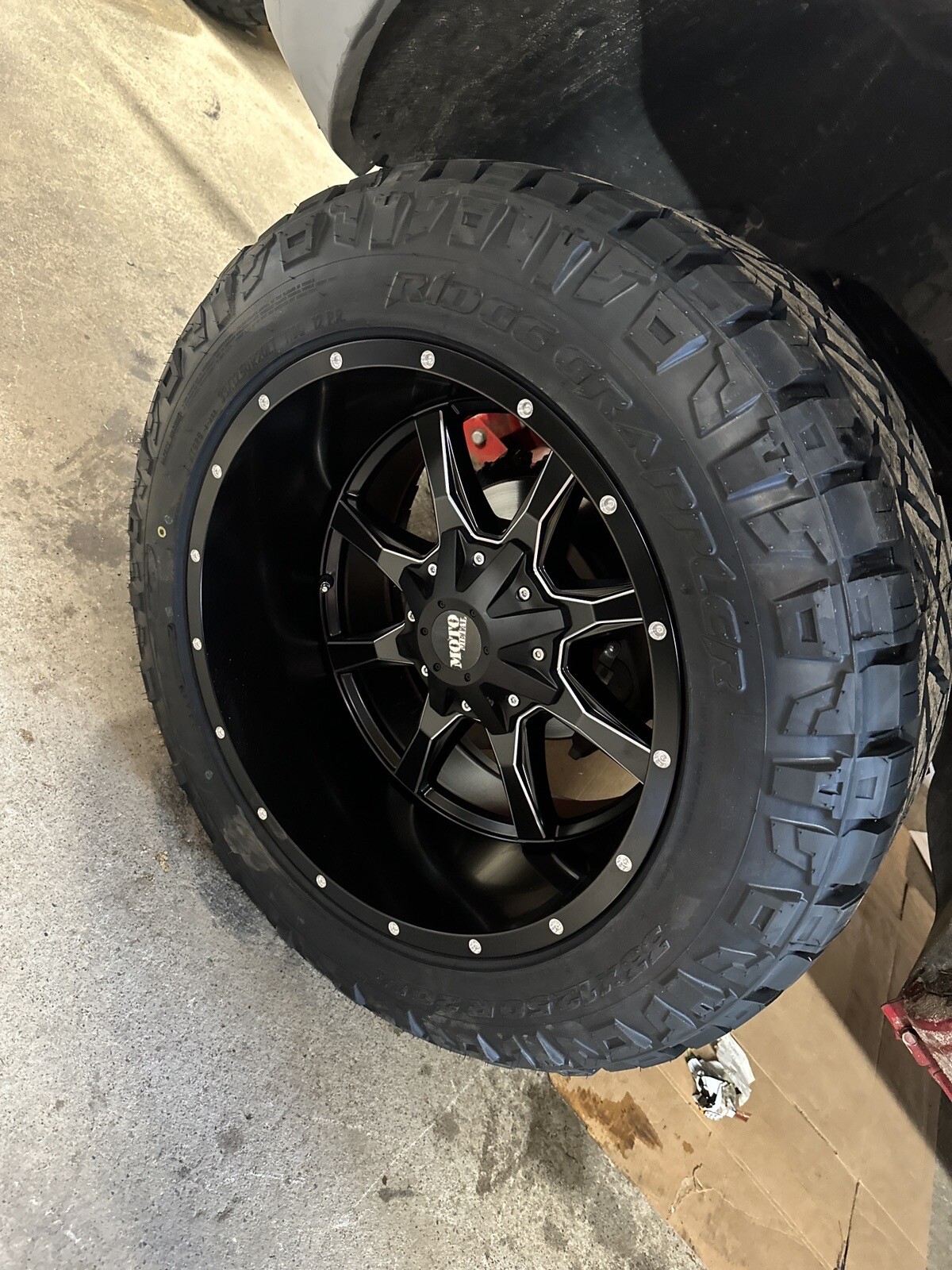 Moto Metal MO970 12x20 Satin Black Milled Rim On 33x12.5 Nitto Ridge ...