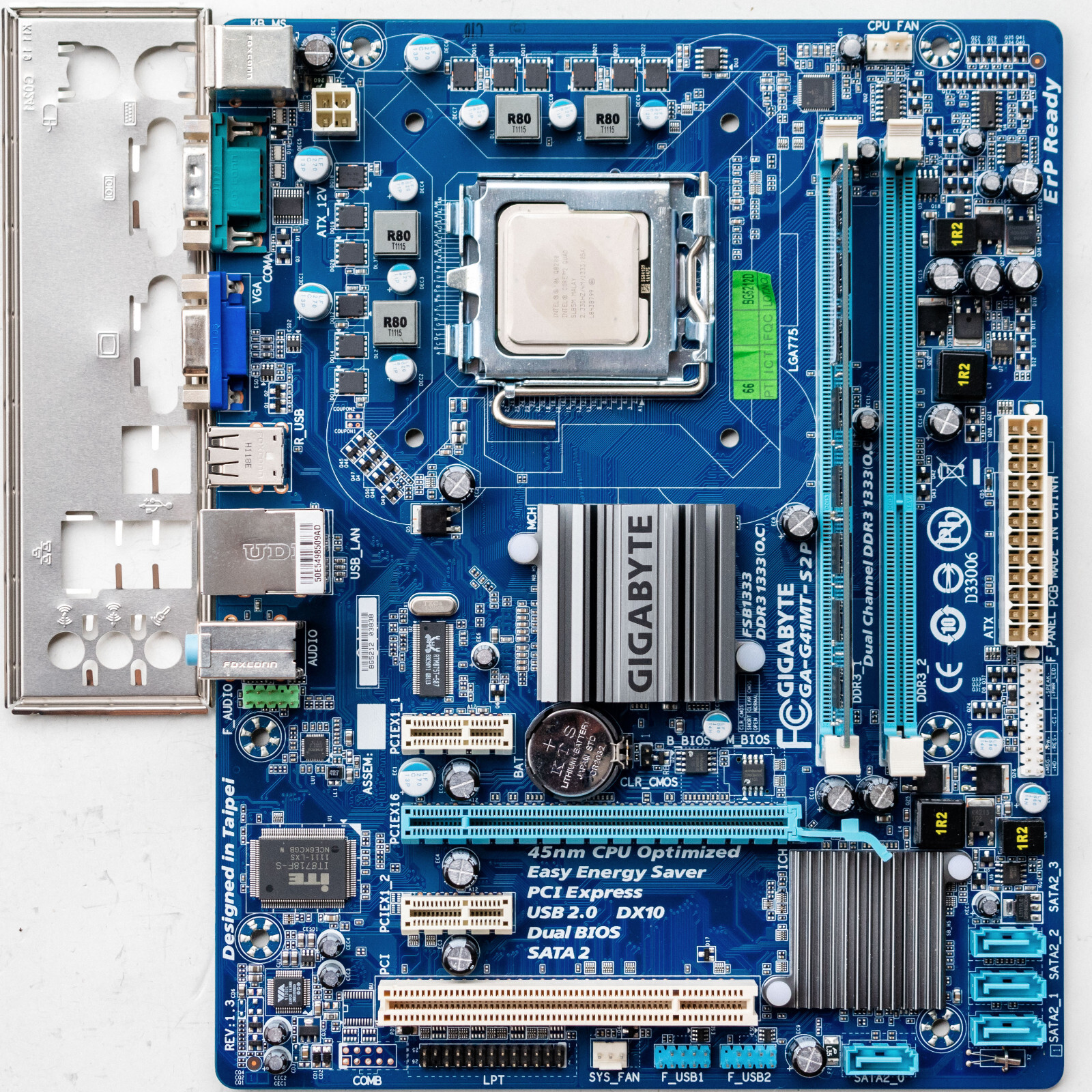 Gigabyte GA-G41MT-S2P (rev. 1.3) LGA775 G41 Motherboard MicroATX DDR3 ...