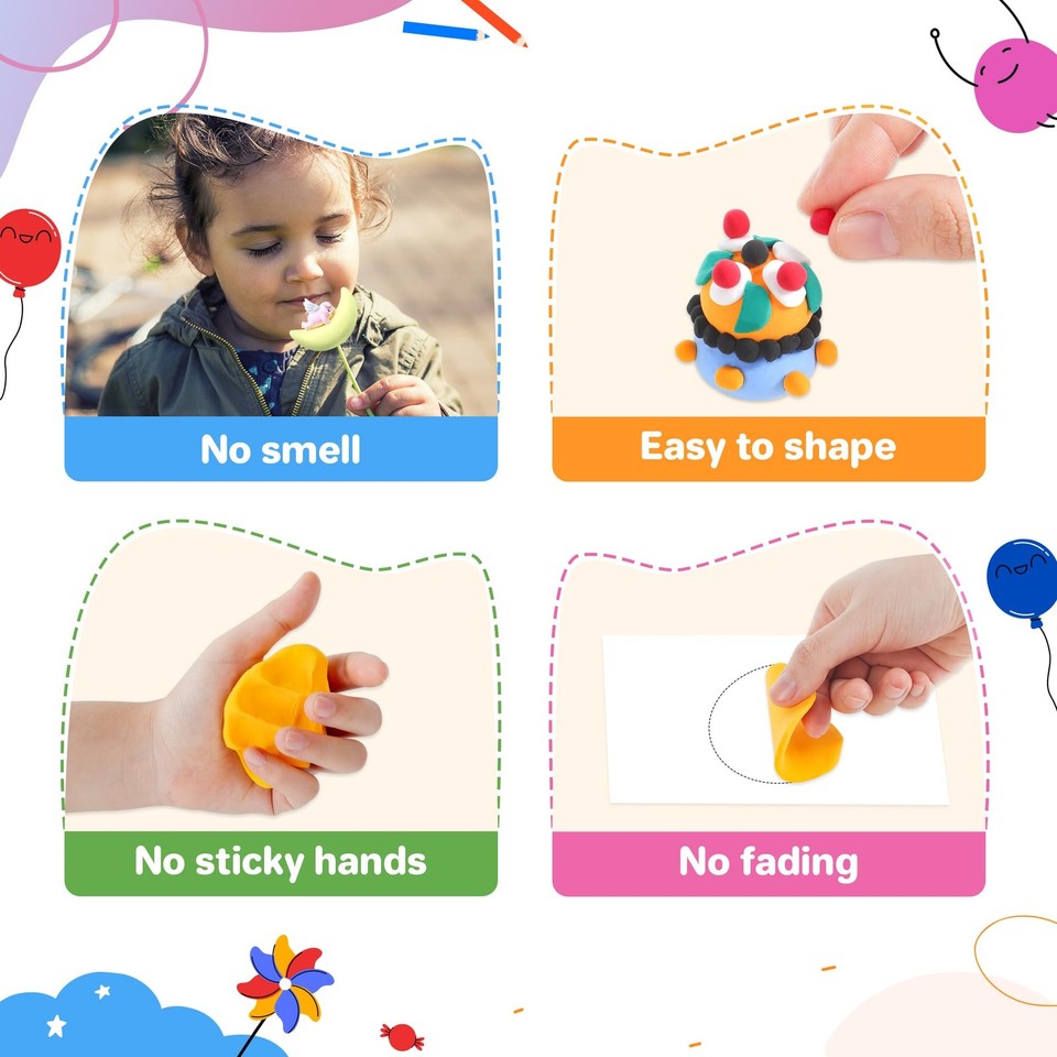 Air Dry Clay 66 Colors, Modeling Clay for Kids, DIY Model Magic Clay ...