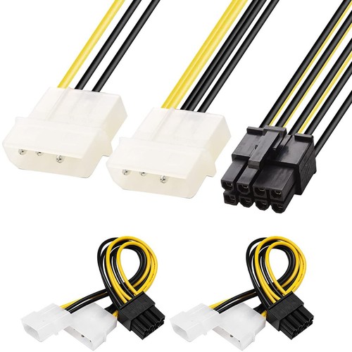 10 Pack 8 Pin PCIe to Molex, Dual x 4 Pin Molex to 8 Pin PCI Express ...