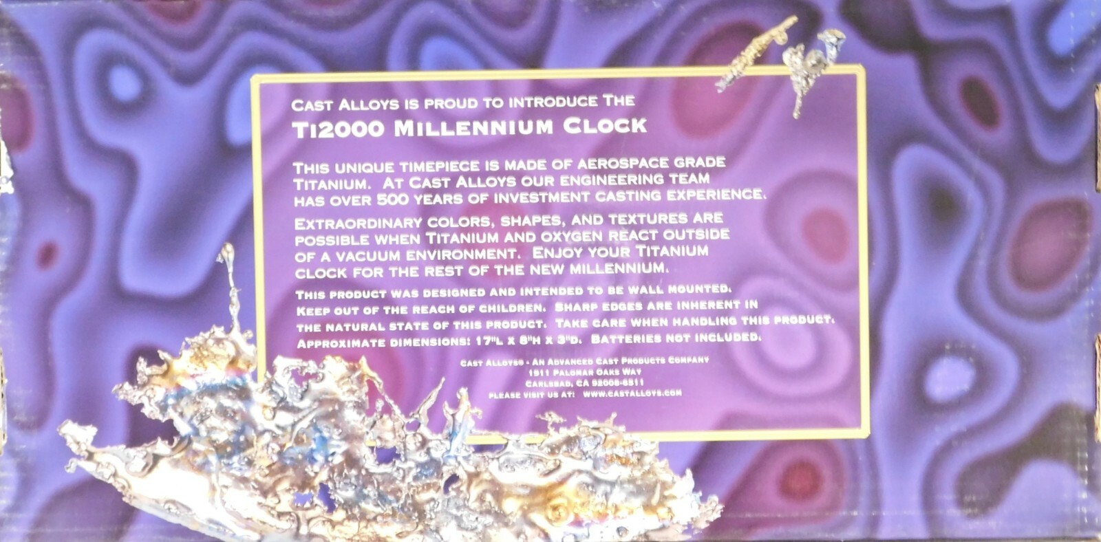 Cast Alloys TI2000 Millennium Aerospace Grade Titanium Wall Clock New ...