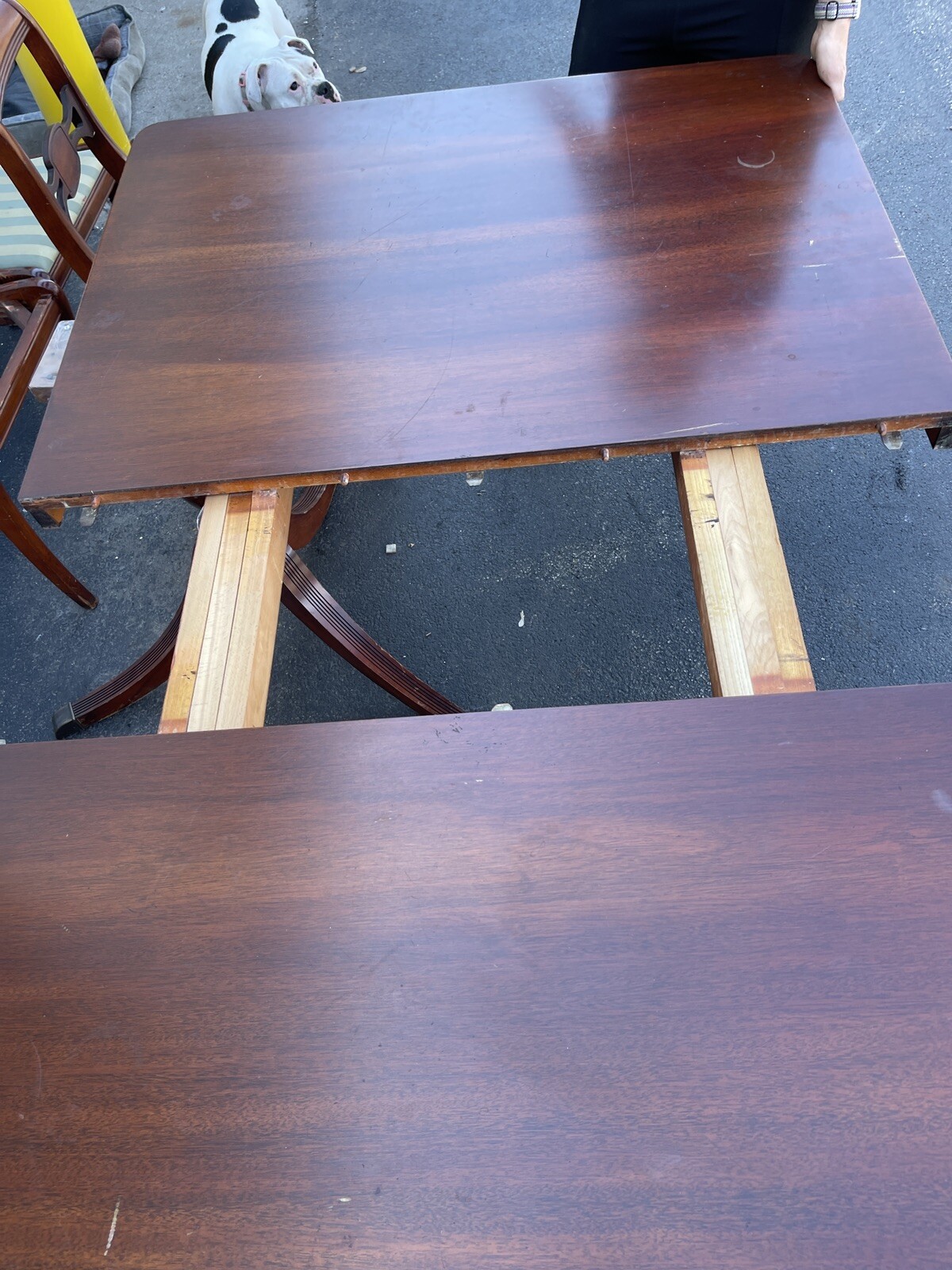 Walter of Wabash dining room table 4 Chairs Double Pedastal Mid Century ...