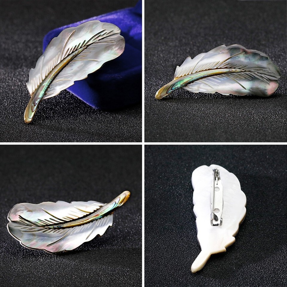 Vintage Feather Shell Brooch Pin Enamel Brooches Women Wedding Jewelry Gifts | eBay