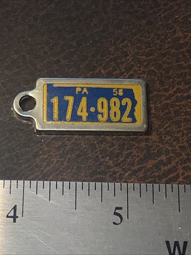 Vintage Pennsylvania DOT License Plate Keychain Tag 1958 174982 | eBay