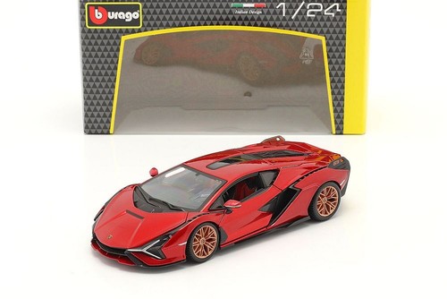 LAMBORGHINI Sian FKP 37 metallic-red 2020 1/24 Bburago 18-21099MET.-RED ...