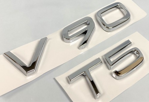 CHROME V90 + T5 FIT VOLVO V90 REAR TRUNK NAMEPLATE EMBLEM BADGE LETTERS ...