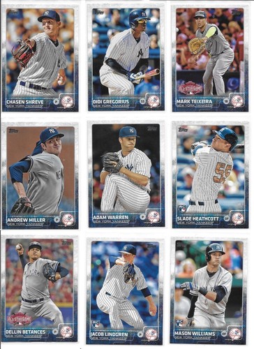 2015 Topps Update Baseball 14 Cards Yankees Team Set | eBay