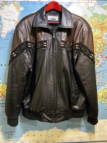 Adler Genuine Leather Western Vtg. Style Full Zip Jacket Men's Size M ...