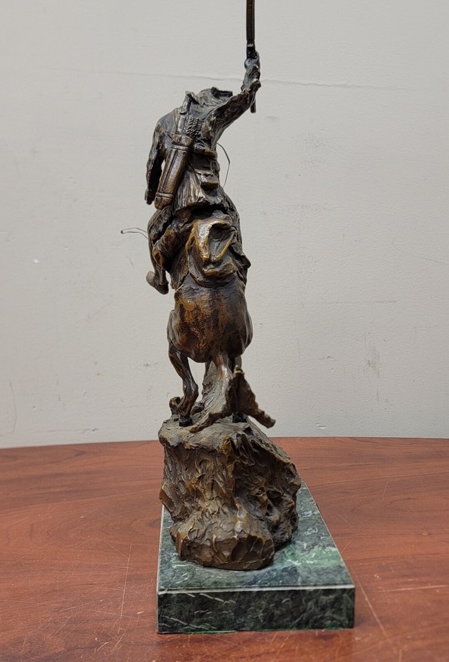 C.M. Russell "Lion and Trapper" Western Bronze Sculpture Statue | eBay