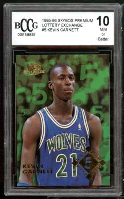 Kevin Garnett Rookie Card 1995-96 Skybox Premium Lottery Exchange #5 ...
