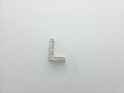 Estate 14kt White Gold Round Diamond Letter "L" Shape Pendant | eBay