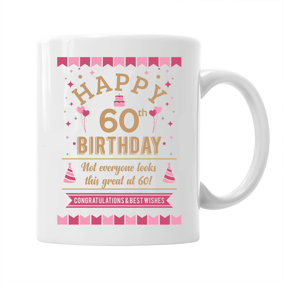 60th Birthday Happy Gift Present Idea Women Ladies Female Lady Keepsake ...