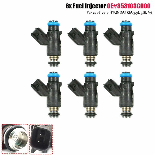 Set 6x 35310-3C000 Fuel Injector For 2006-2010 HYUNDAI KIA 3.3L 3.8L V6 ...