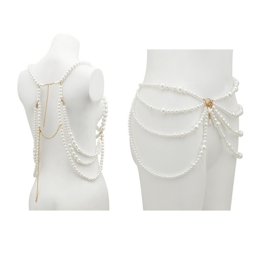 Women Multilayer Bikini Body Chain Bras Necklace and Waist Chain Belt ...