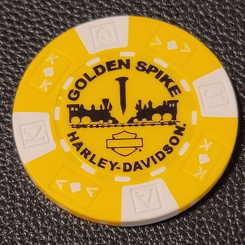 GOLDEN SPIKE HD - UTAH (Yellow AKQJ) Harley Davidson Poker Chip | eBay