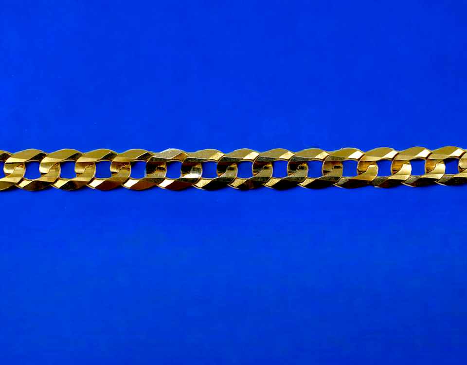 14K Yellow Gold SOLID Curb Cuban Chain Necklace Link Real 1.5mm-14mm 16 ...