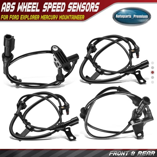 4Pcs Front & Rear ABS Wheel Speed Sensors for Ford Explorer Mercury ...