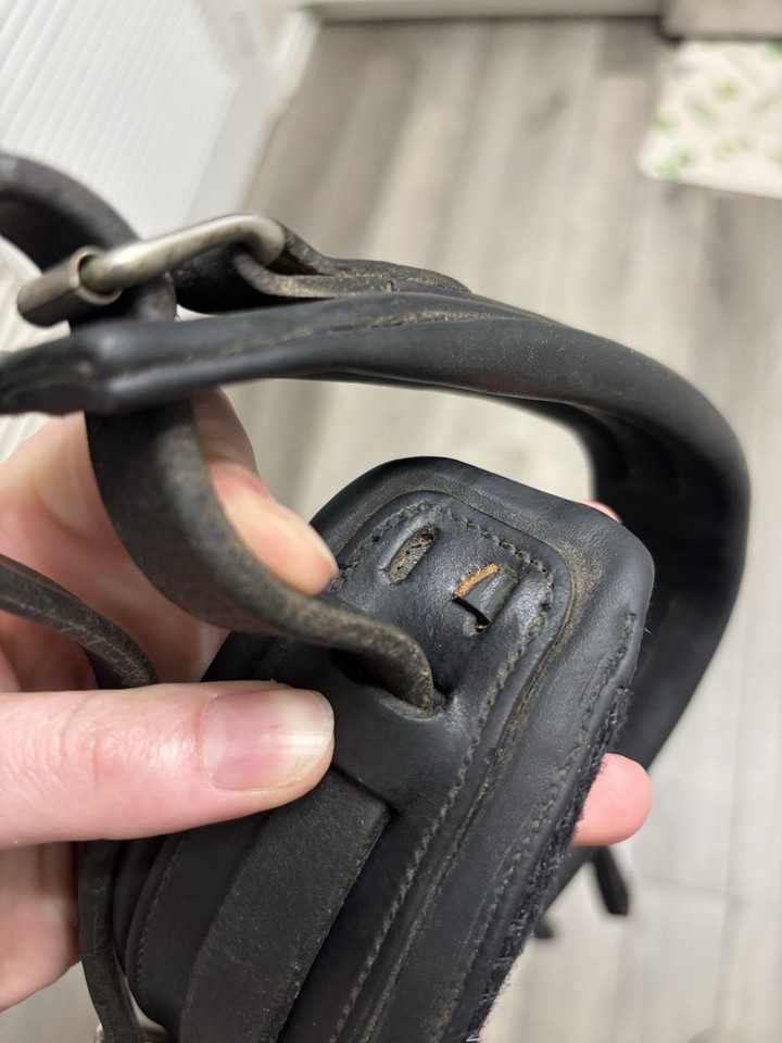 Devoucoux Makila Dressage Bridle Black Leather SizeM Full Horse Crystal ...