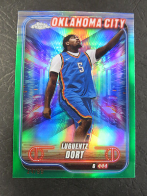 2024-25 Topps Chrome - Luguentz Dort #74 Green Refractor /99 Thunder EV ...