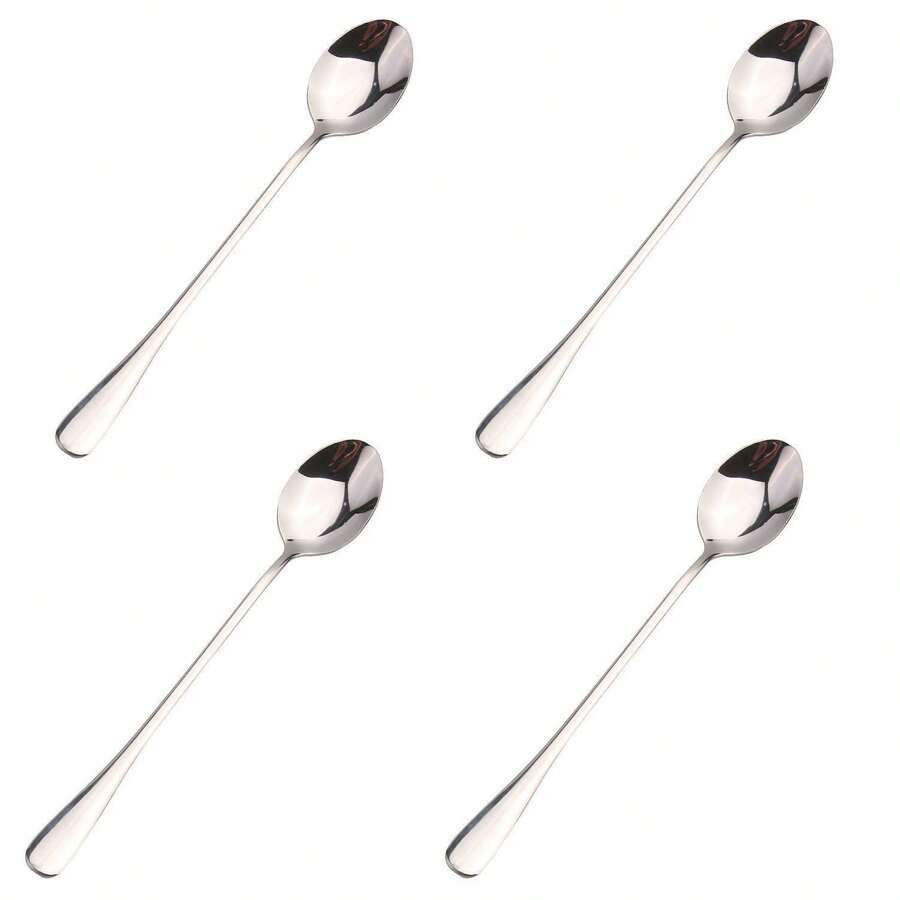 4/8pcs 7.5" Stainless Steel Mixing Spoons Long Handle Iced Tea & Ice ...