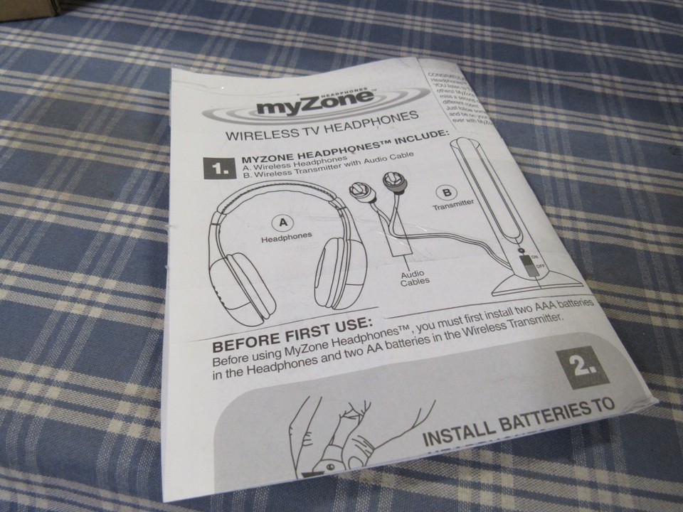 My Zone Wireless Dual Headset TV Headphones (New Store Display) FREE ...