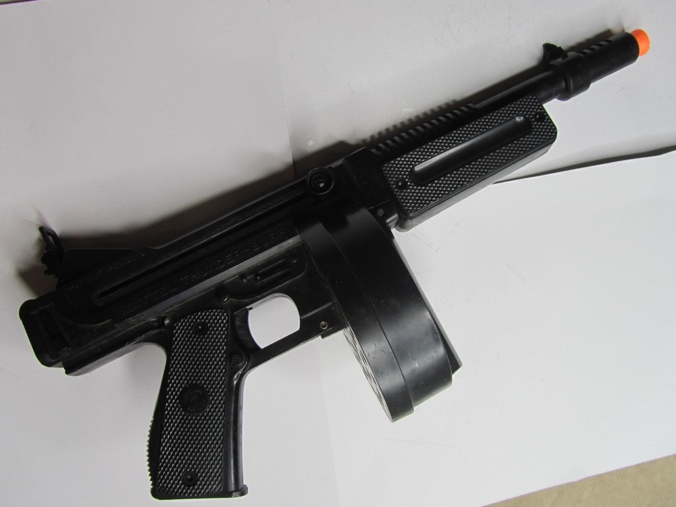 Vintage Mattel Toy Thunder Burp Submachine Tommy Gun 1958 Black Plastic ...