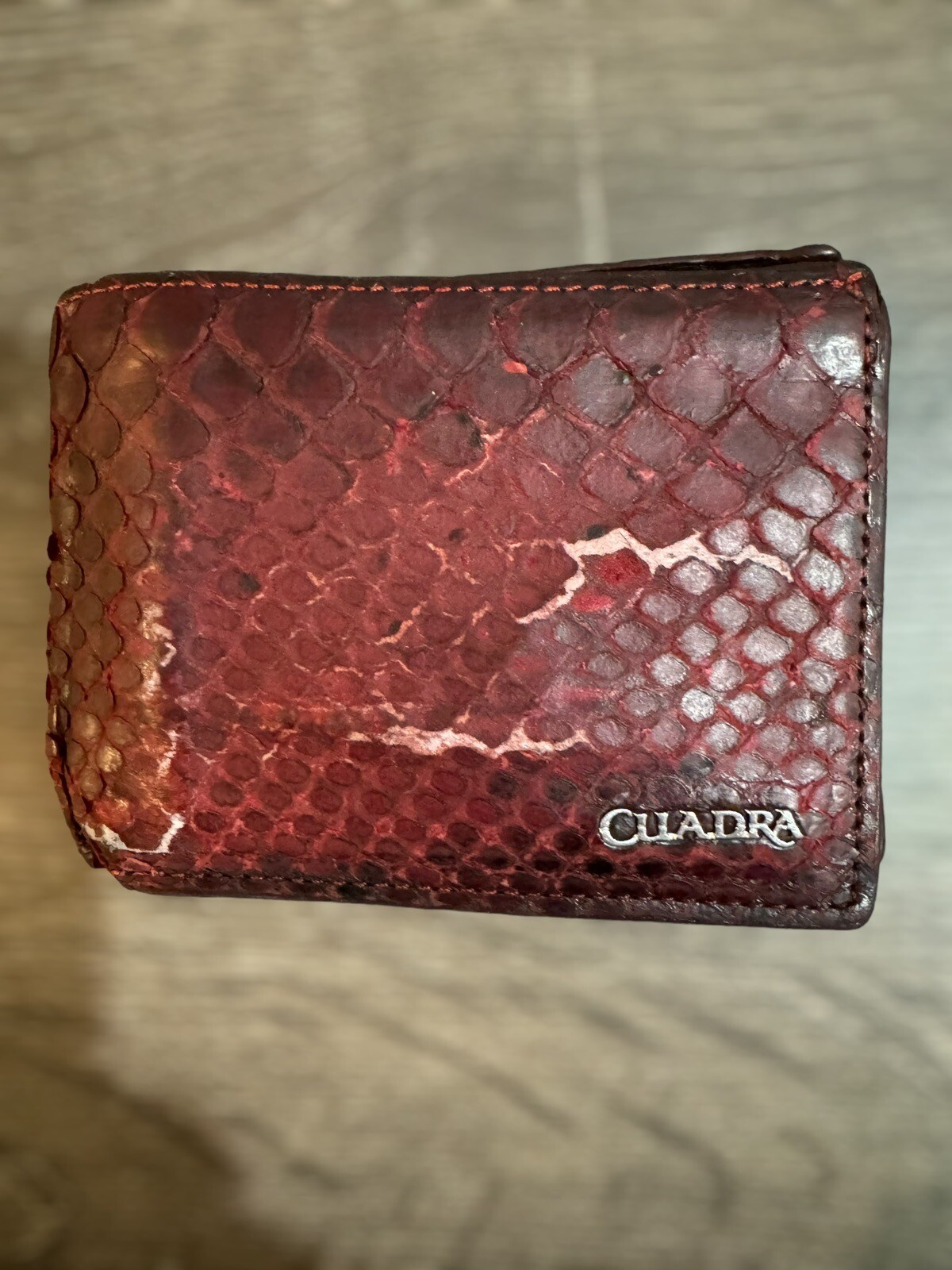 Cuadra Exotic Snakeskin Red Wallet - Gem
