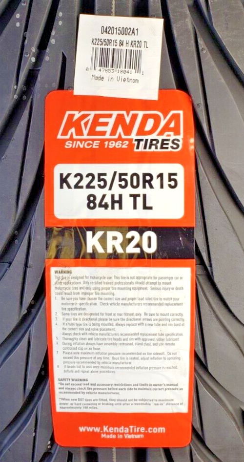 2013-2017 Can-Am Spyder TIRES 165/55R-15 & 225/50R-15 [3pack] Kenda ...