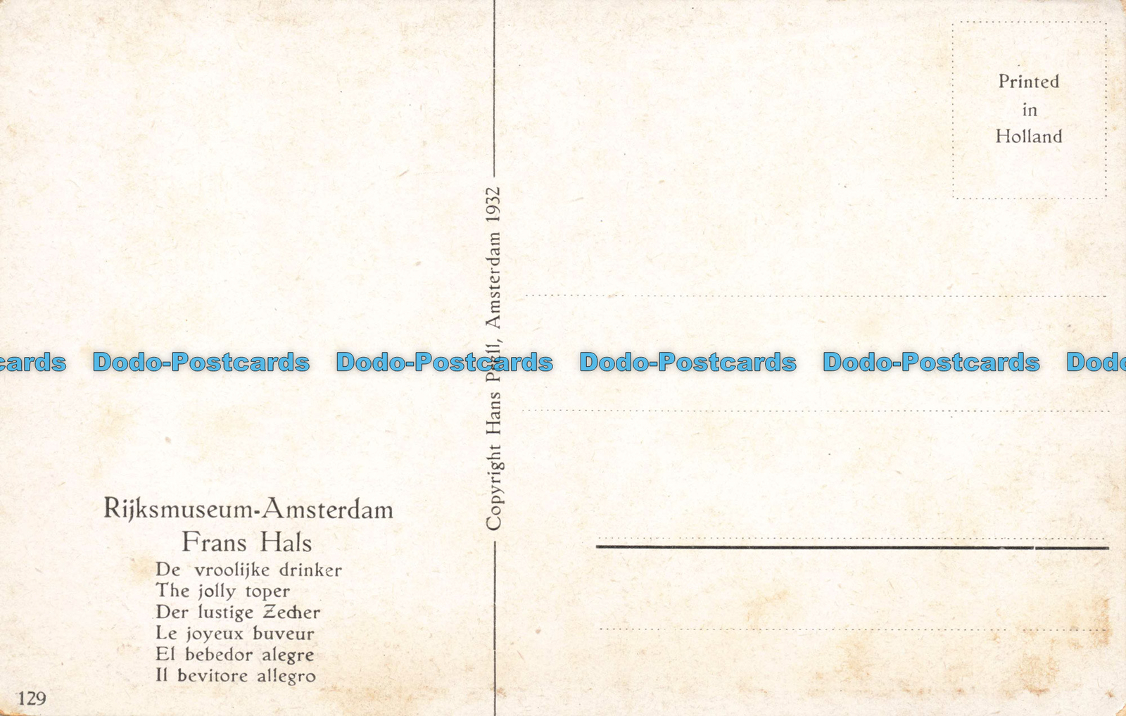 R651084 Rijksmuseum. Amsterdam. The Jolly Toper. Hans Prell. Frans Hals ...